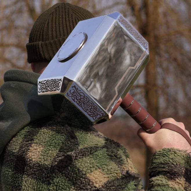 Extra Large Mjolnir Hammer With Stand - Norse Spirit