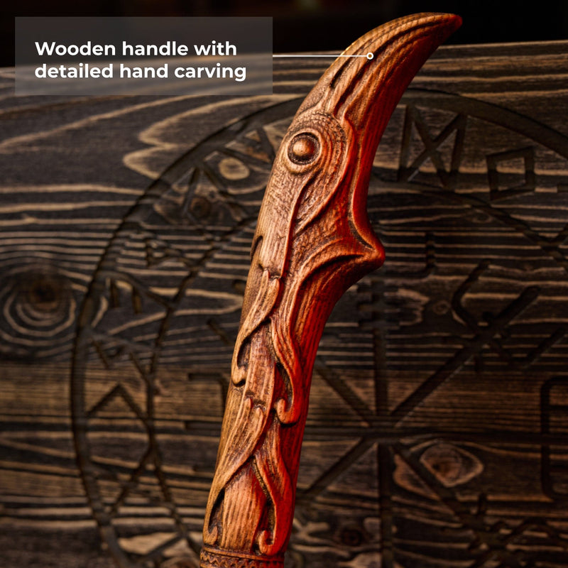 God of War Leviathan Gold Axe with Leather Protection - Norse Spirit