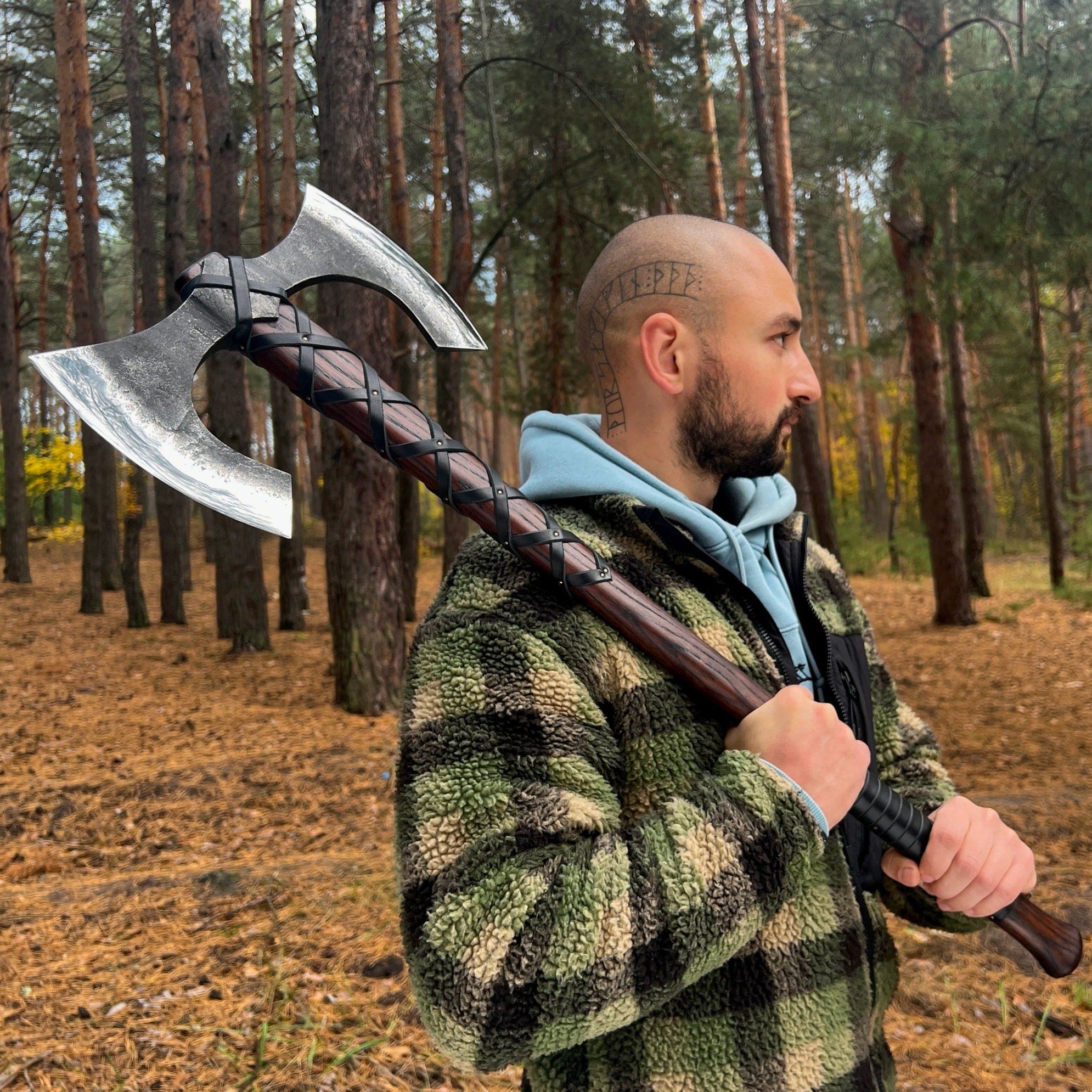 Hand Forged Double Bladed Axe - Norse Spirit