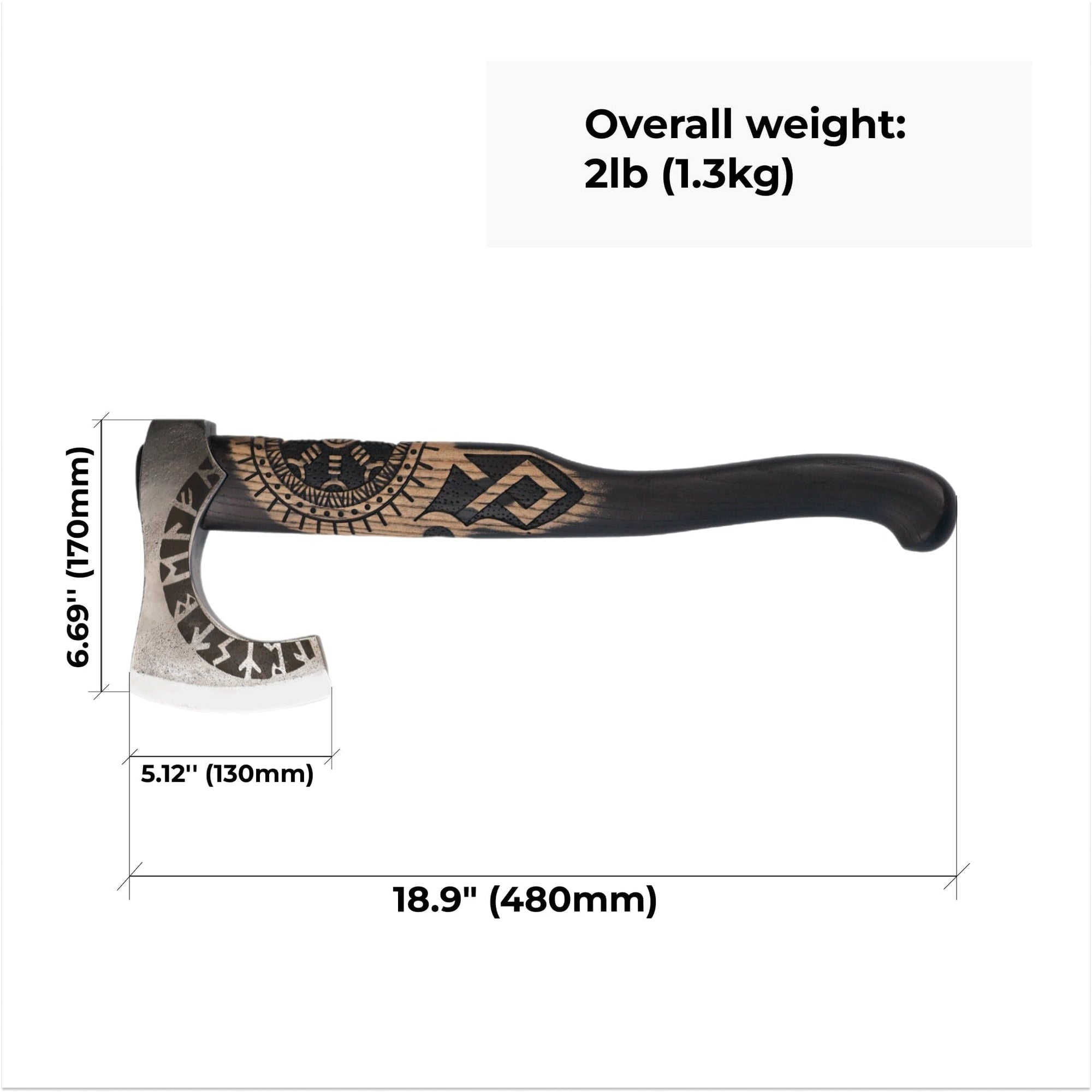 Hand forged axe “OTHALA” with leather cover - Norse Spirit