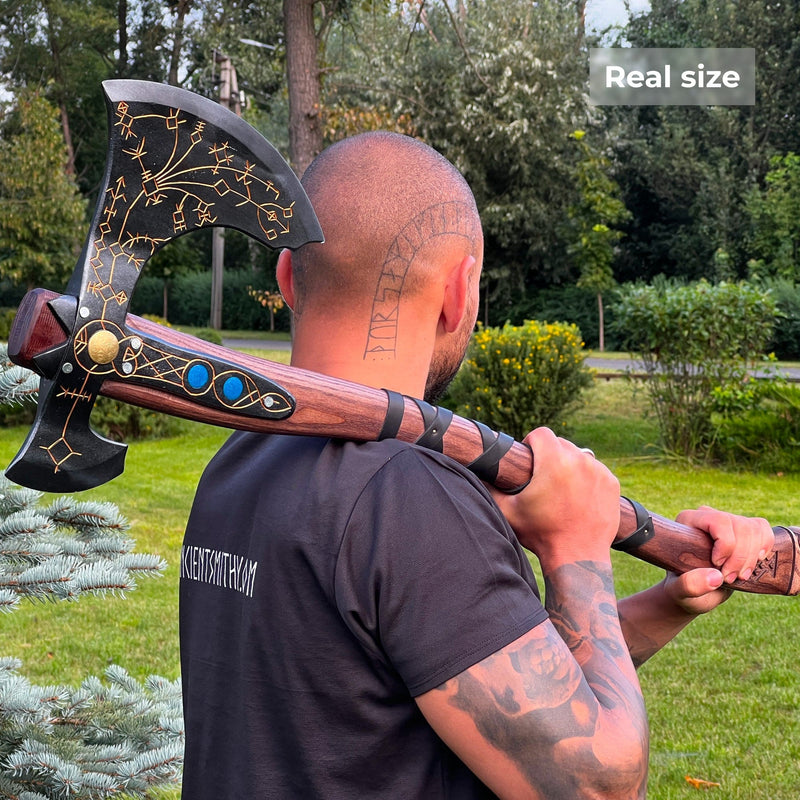 Leviathan Axe with Leather Wrap - Norse Spirit