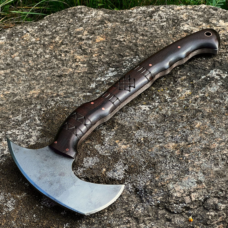 Nanook Tomahawk With Carved Handle - Norse Spirit