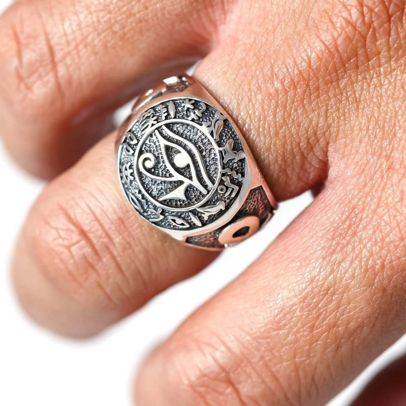 Silver Eye of Horus Ring - Norse Spirit