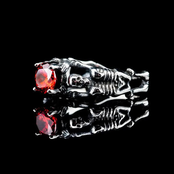 Skeleton & Gem Ring - Norse Spirit