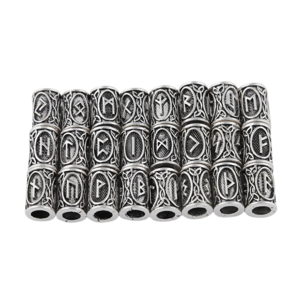24pcs Norse Viking Runes Hair & Beard Ornaments Set - Norse Spirit