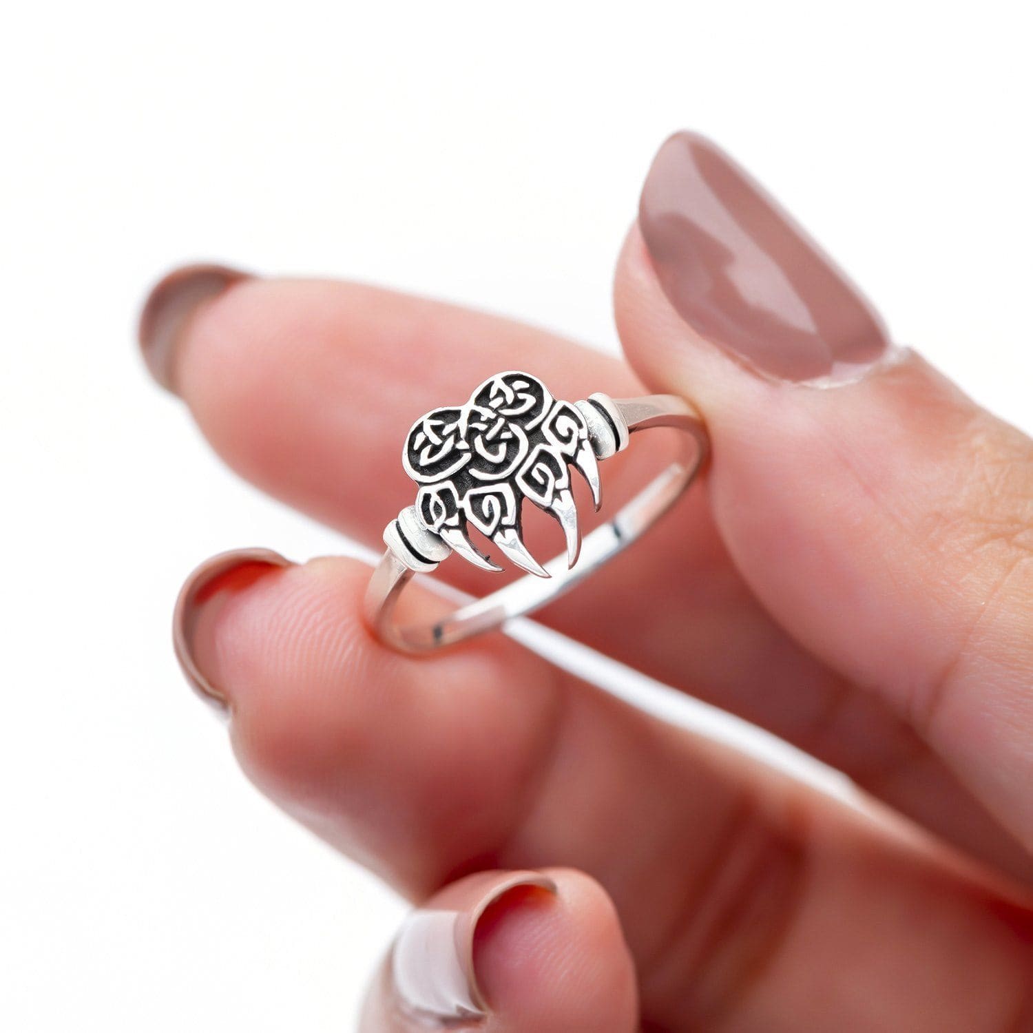 925 Sterling Silver Ladies Veles Ring - Norse Spirit