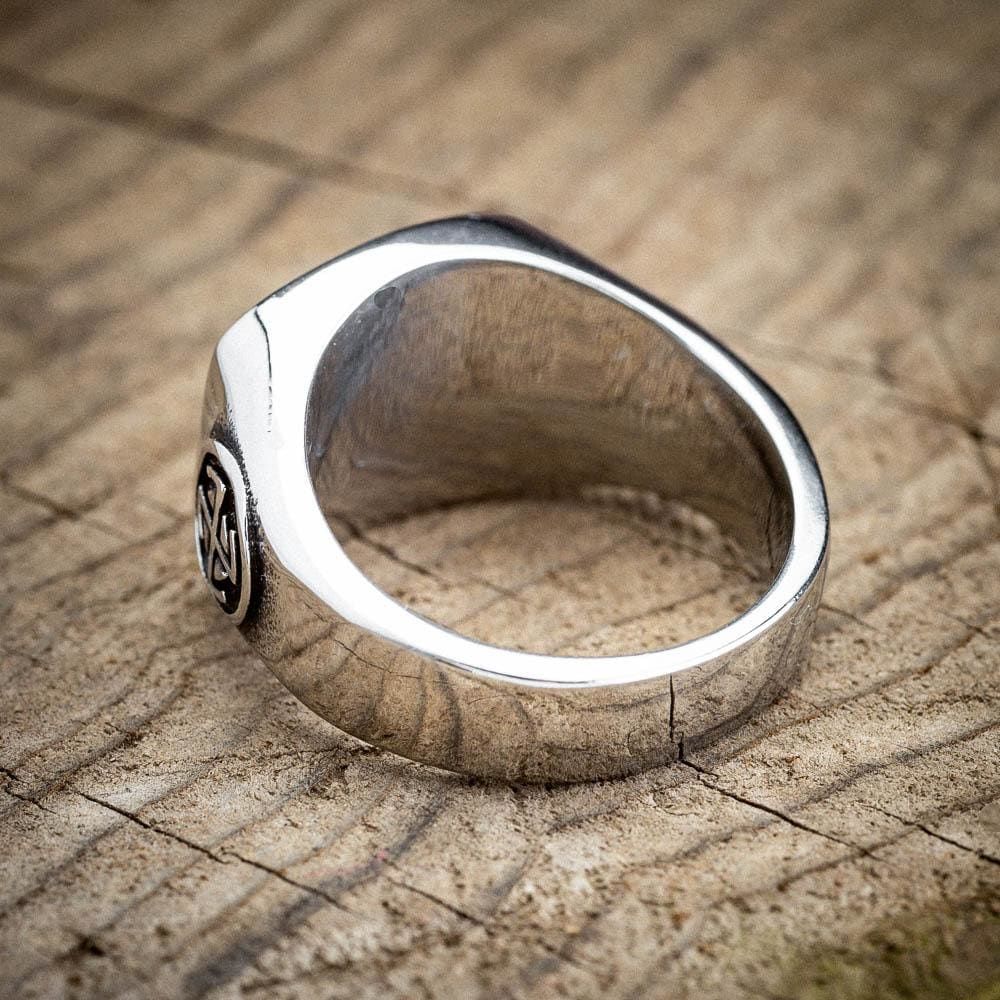 Stainless Steel ’Aged’ Mjolnir Signet Ring - Norse Spirit
