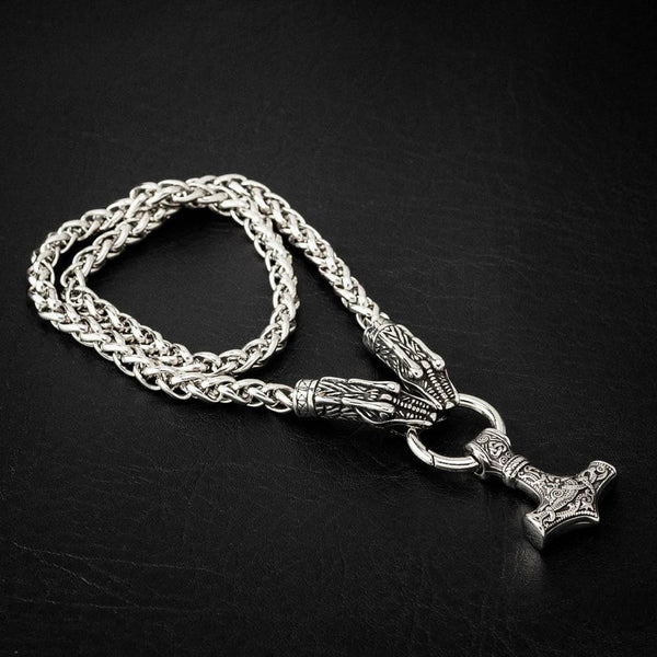 Stainless Steel Dragon Head Kings Chain with Stainless Steel - Norse Spirit