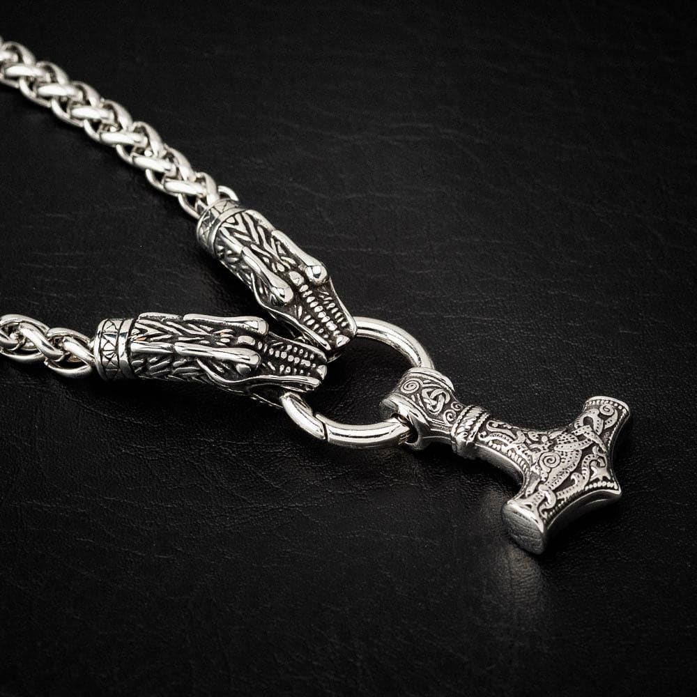 Stainless Steel Dragon Head Kings Chain with Stainless Steel - Norse Spirit