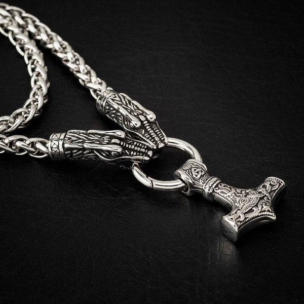 Stainless Steel Dragon Head Kings Chain with Stainless Steel - Norse Spirit
