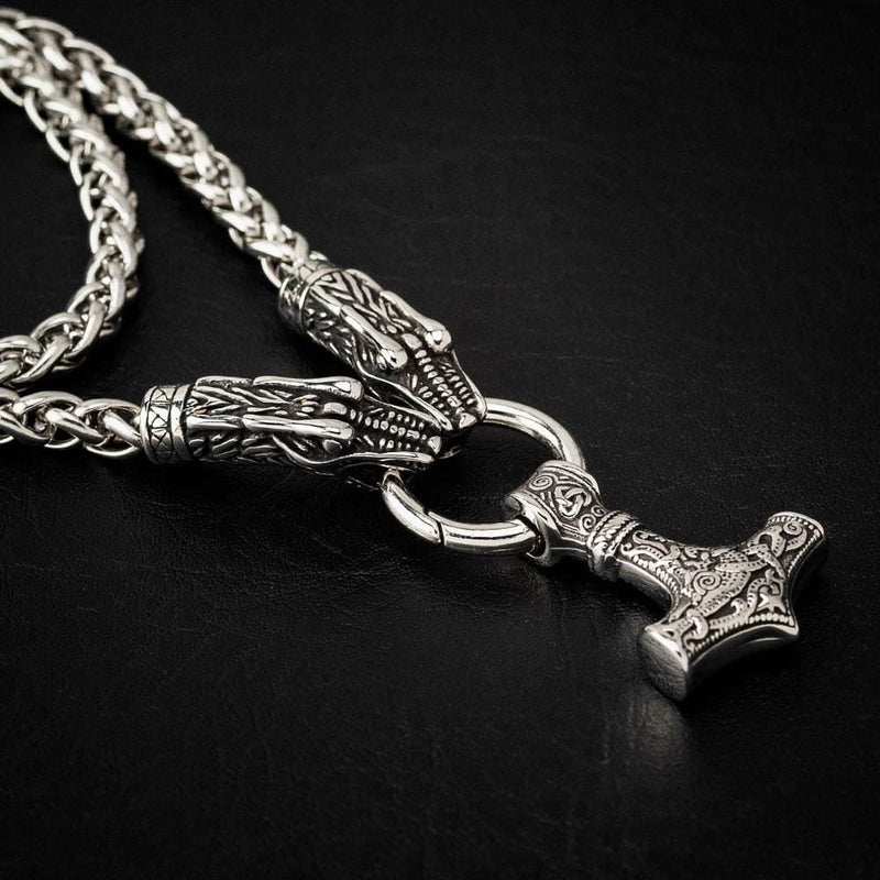 Stainless Steel Dragon Head Kings Chain with Stainless Steel - Norse Spirit