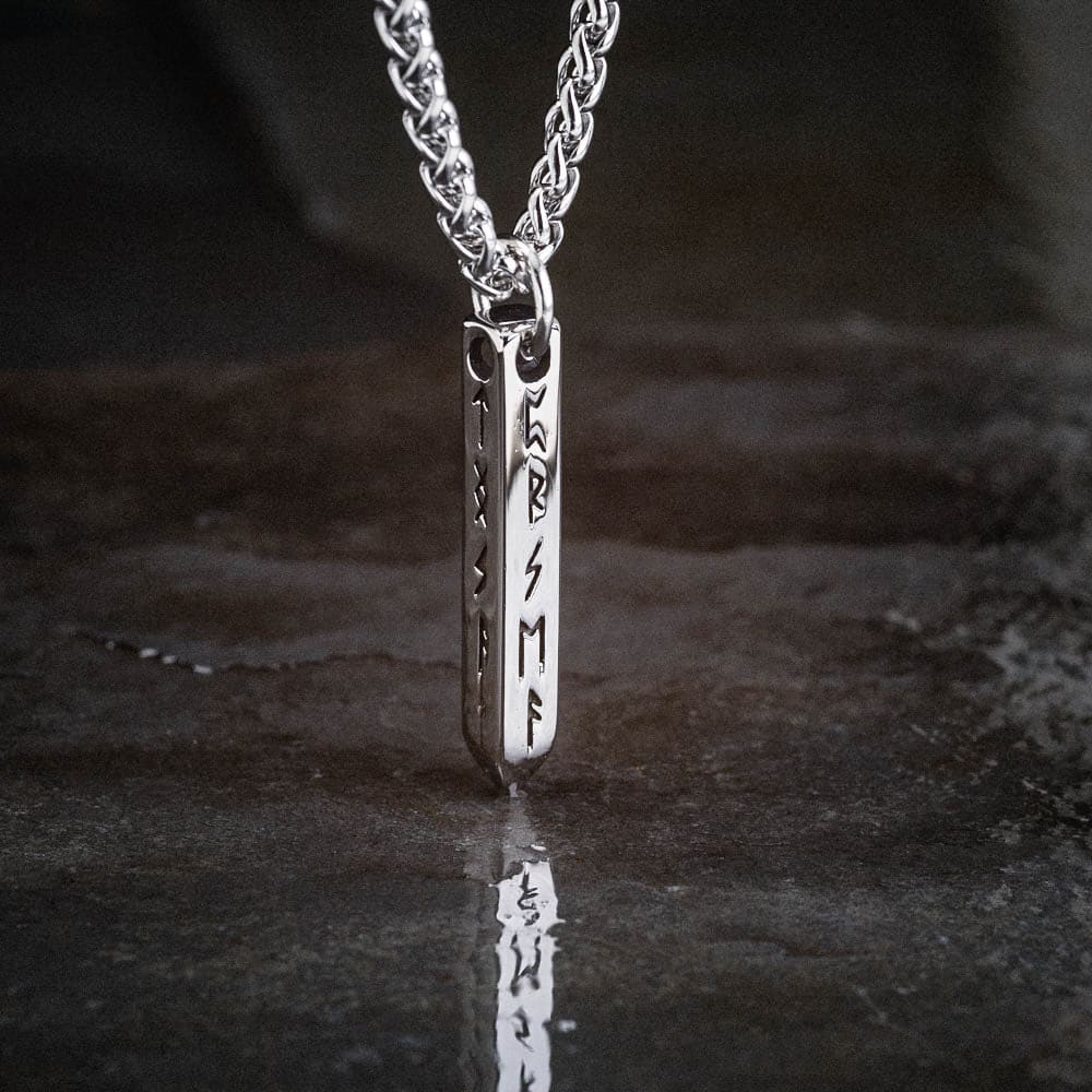 Stainless Steel Obelisk Rune Necklace - Norse Spirit