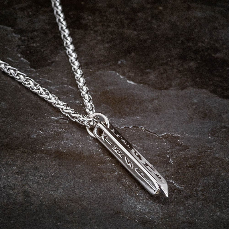 Stainless Steel Obelisk Rune Necklace - Norse Spirit