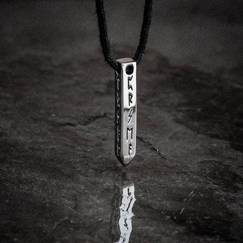Stainless Steel Obelisk Rune Necklace - Norse Spirit