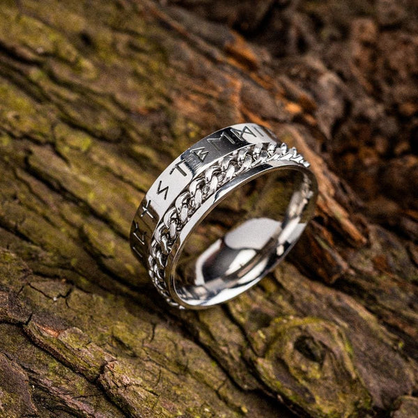 Stainless Steel Rotating Rune Ring - Norse Spirit