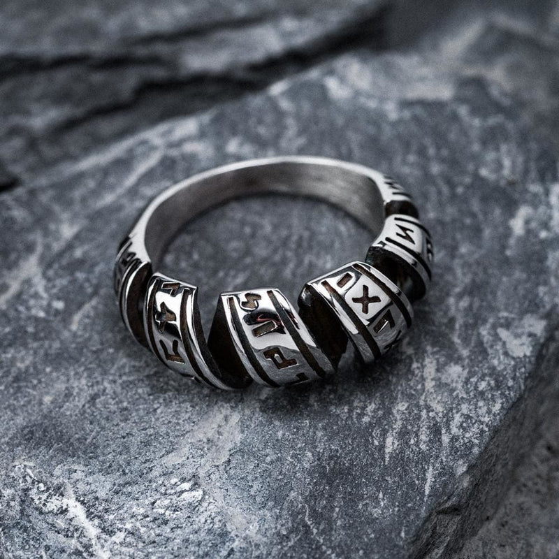 Stainless Steel Spiral Rune Ring | Viking Rings - Norse Spirit