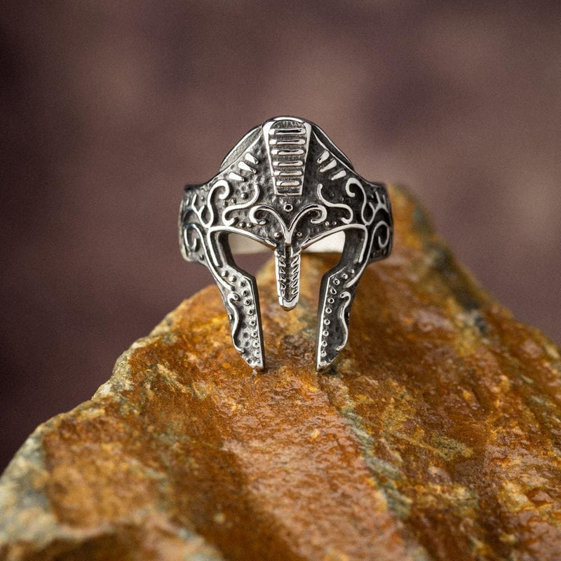 Stainless Steel Warrior Helmet Ring - Norse Spirit